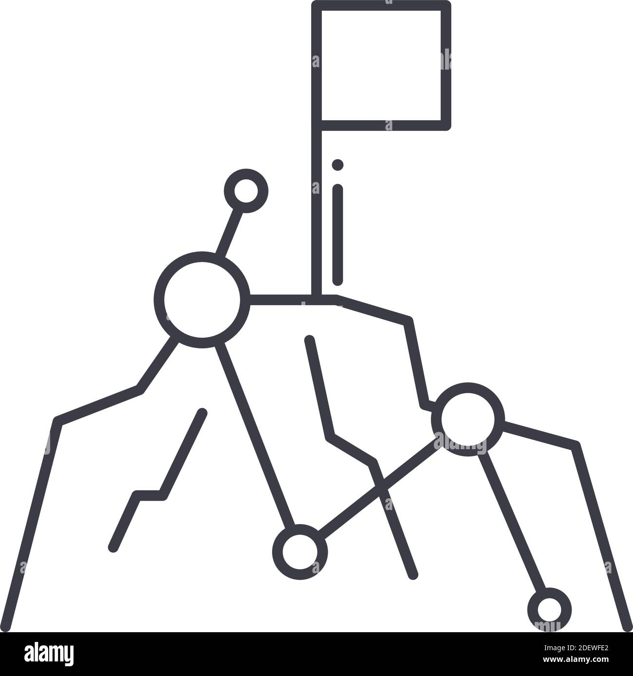 Mission success icon, linear isolated illustration, thin line vector ...