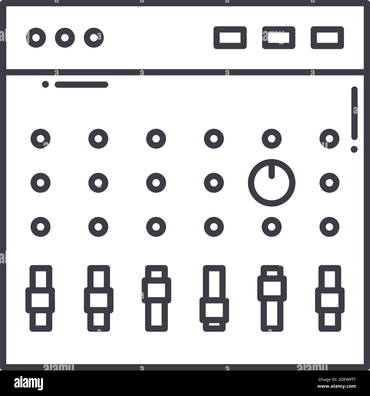 Mixing board icon, linear isolated illustration, thin line vector, web ...