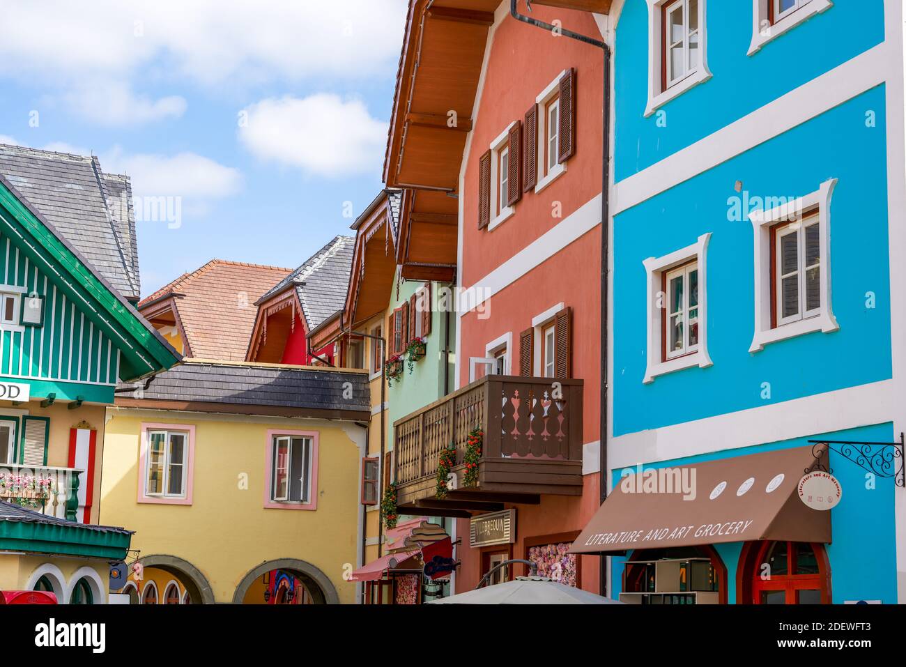 Colorful architectural blocks and streets in European towns Stock Photo ...
