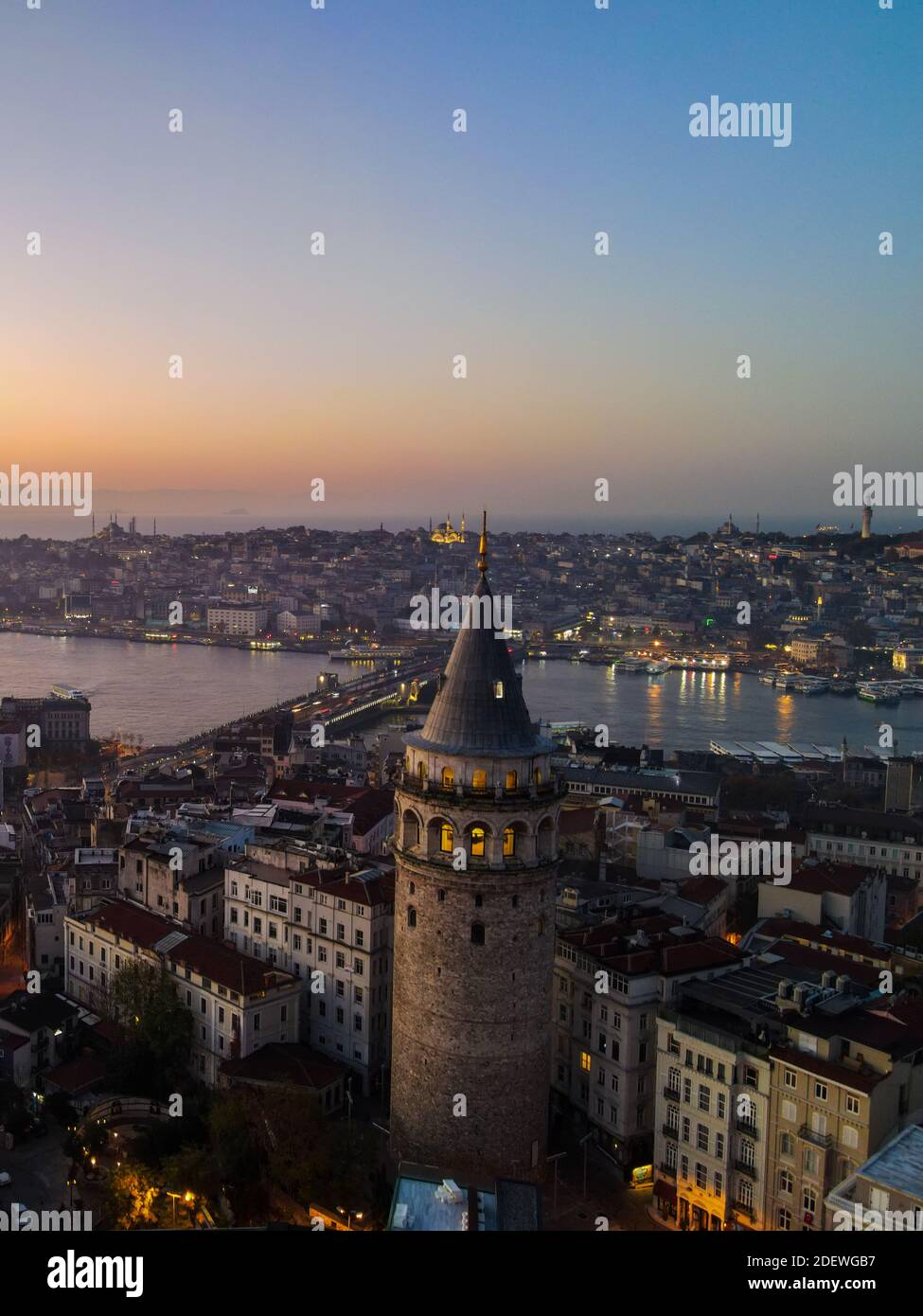 Aerial view of Galata Tower of istanbul Turkey Stock Photo - Alamy