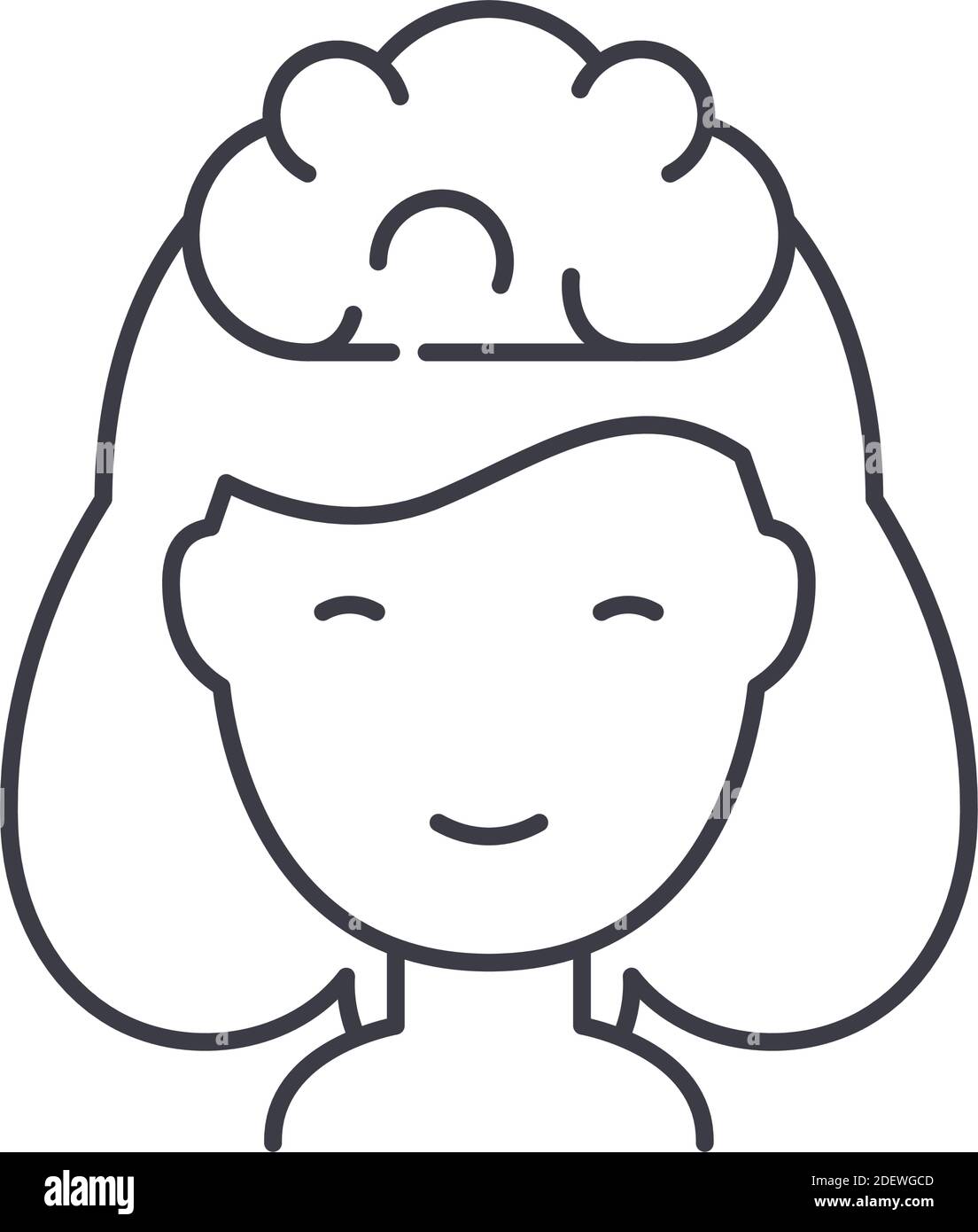Mind icon, linear isolated illustration, thin line vector, web design ...