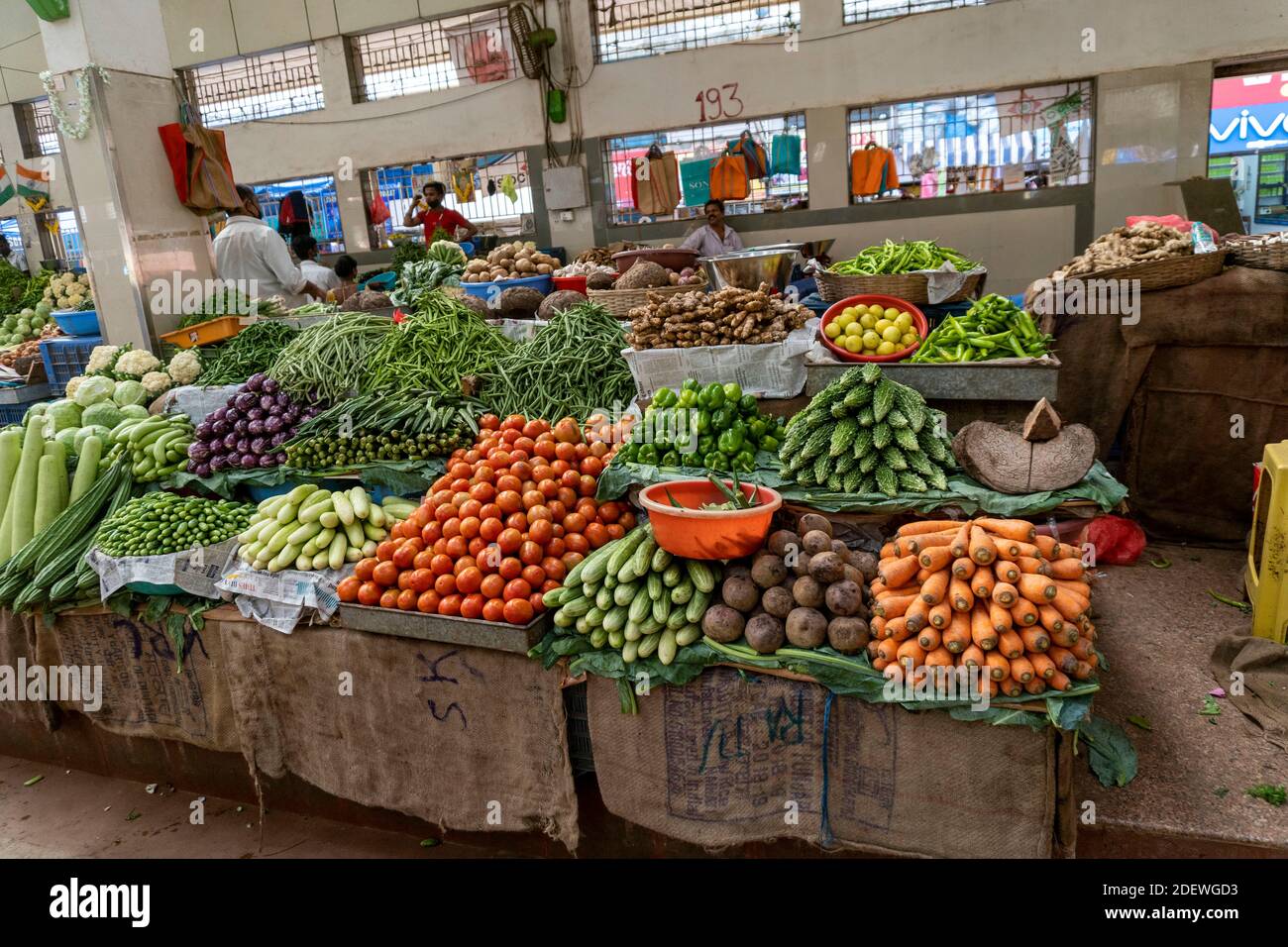 Goa India 11 November 2020 Fresh green vegetable display for sale at ...
