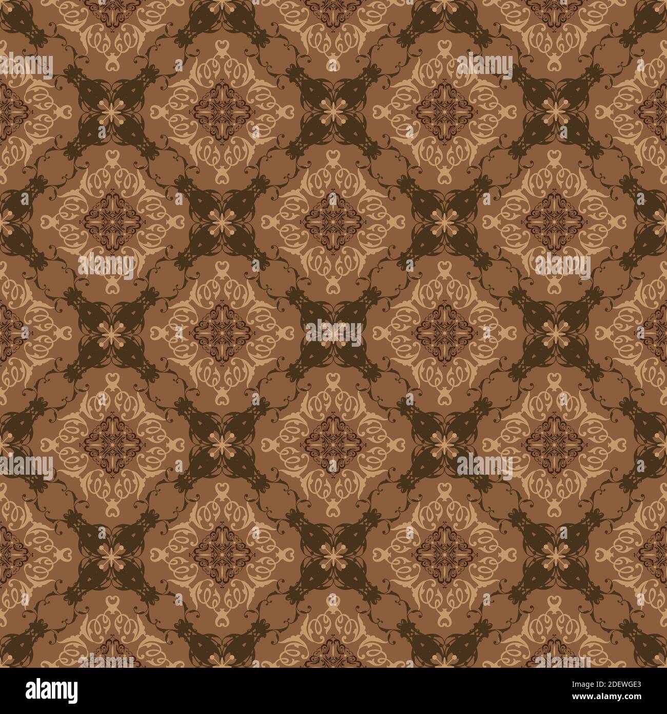 Simple patterns design on Pekalongan batik with soft brown color ...