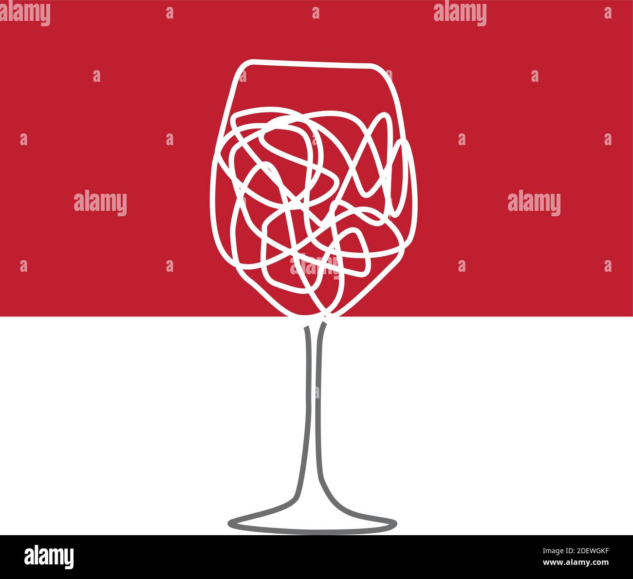 Vector abstract glass of wine, drawing with lines Stock Vector Image ...