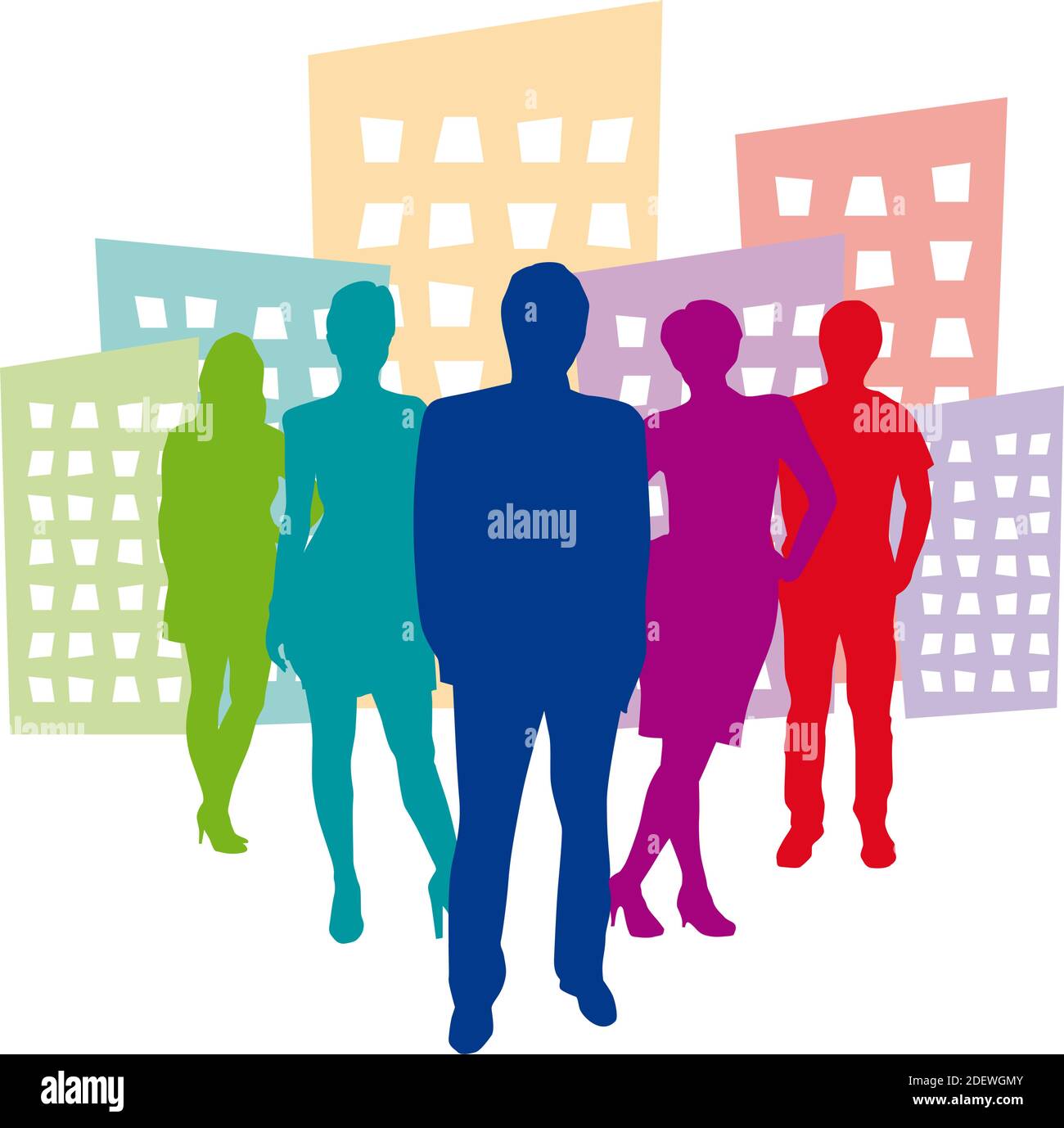 Business team outside city office Stock Vector Images - Alamy