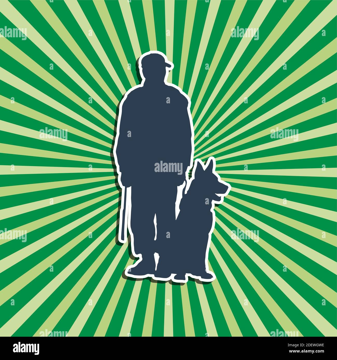 Vector silhouette Dog Trainer green background Stock Vector Image & Art ...