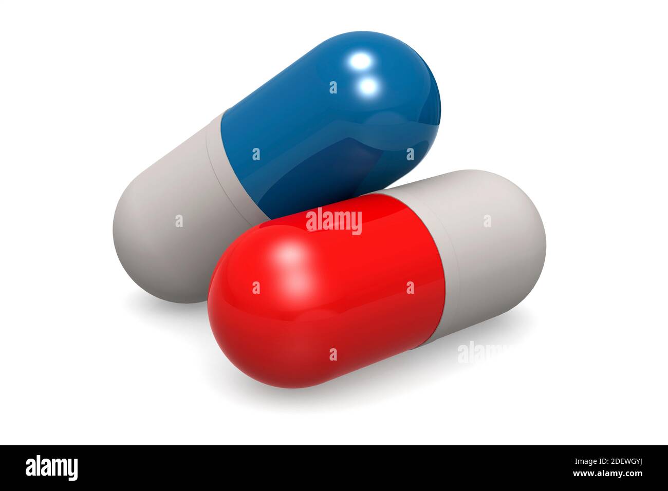 Blue and red tablet pill, 3d rendering Stock Photo - Alamy