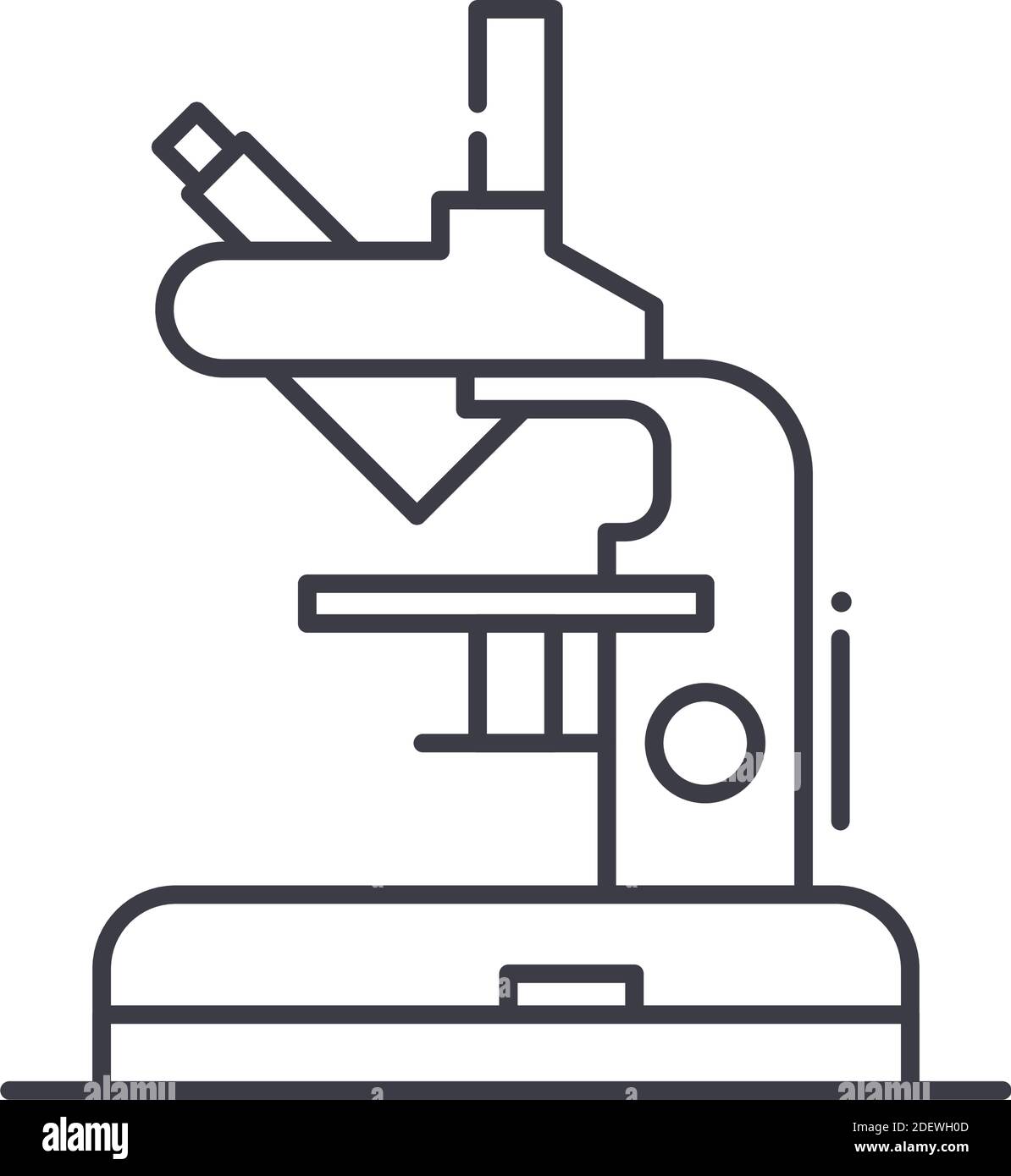 Microscope icon, linear isolated illustration, thin line vector, web design sign, outline ...
