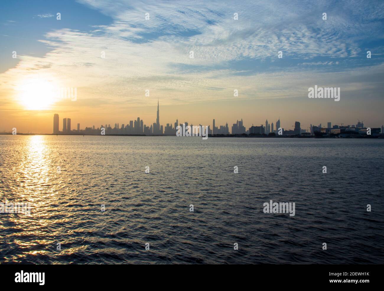 Dramatic sunset over a Dubai city. UAE Stock Photo - Alamy