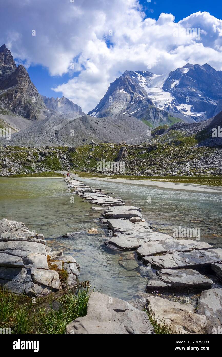 Cow lake, Lac des Vaches, in Vanoise national Park, Savoy, France Stock ...