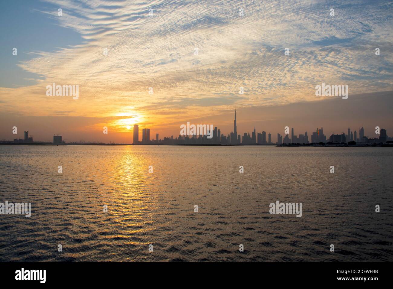Dramatic sunset over a Dubai city. UAE Stock Photo - Alamy