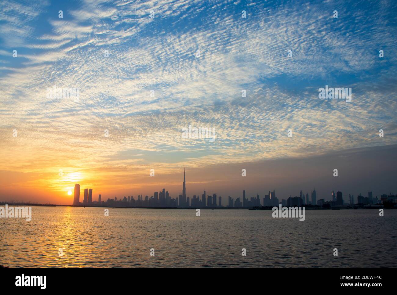 Dramatic sunset over a Dubai city. UAE Stock Photo - Alamy