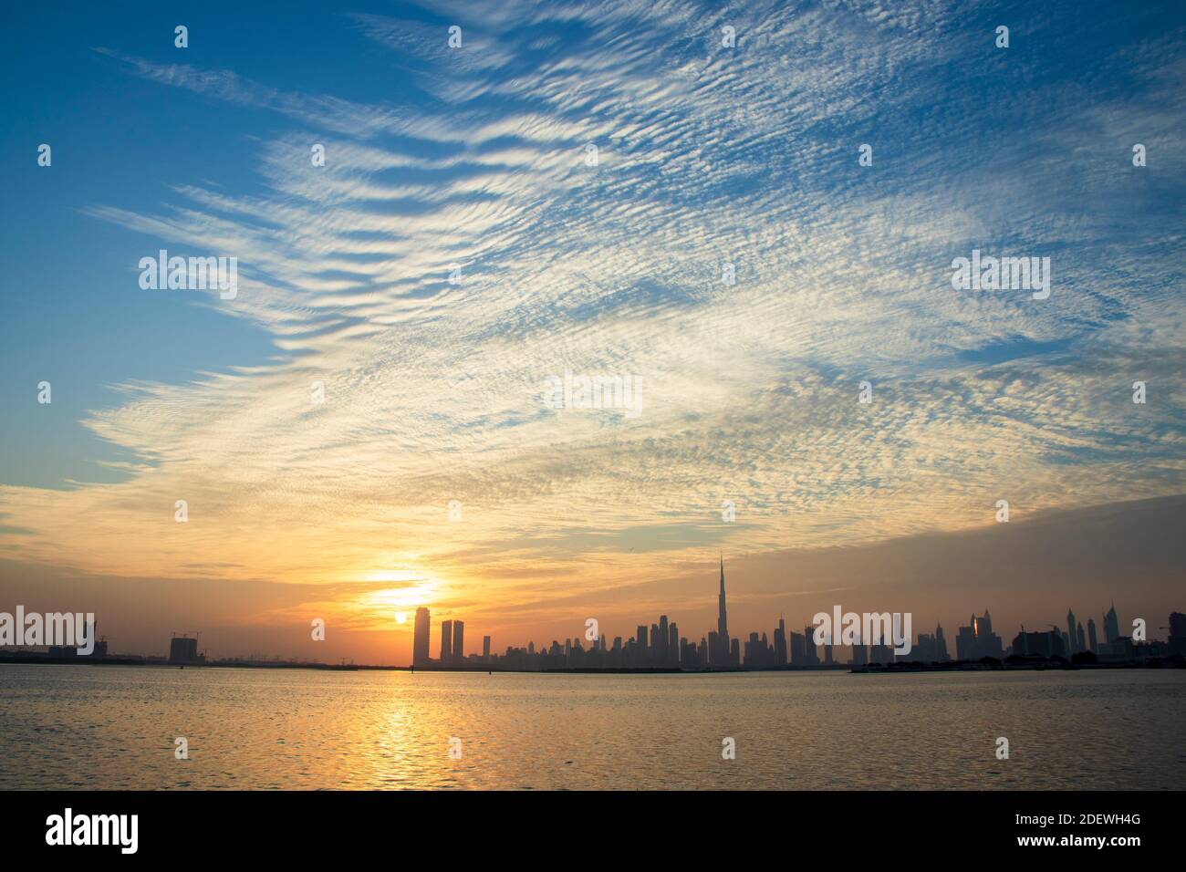Dramatic sunset over a Dubai city. UAE Stock Photo - Alamy