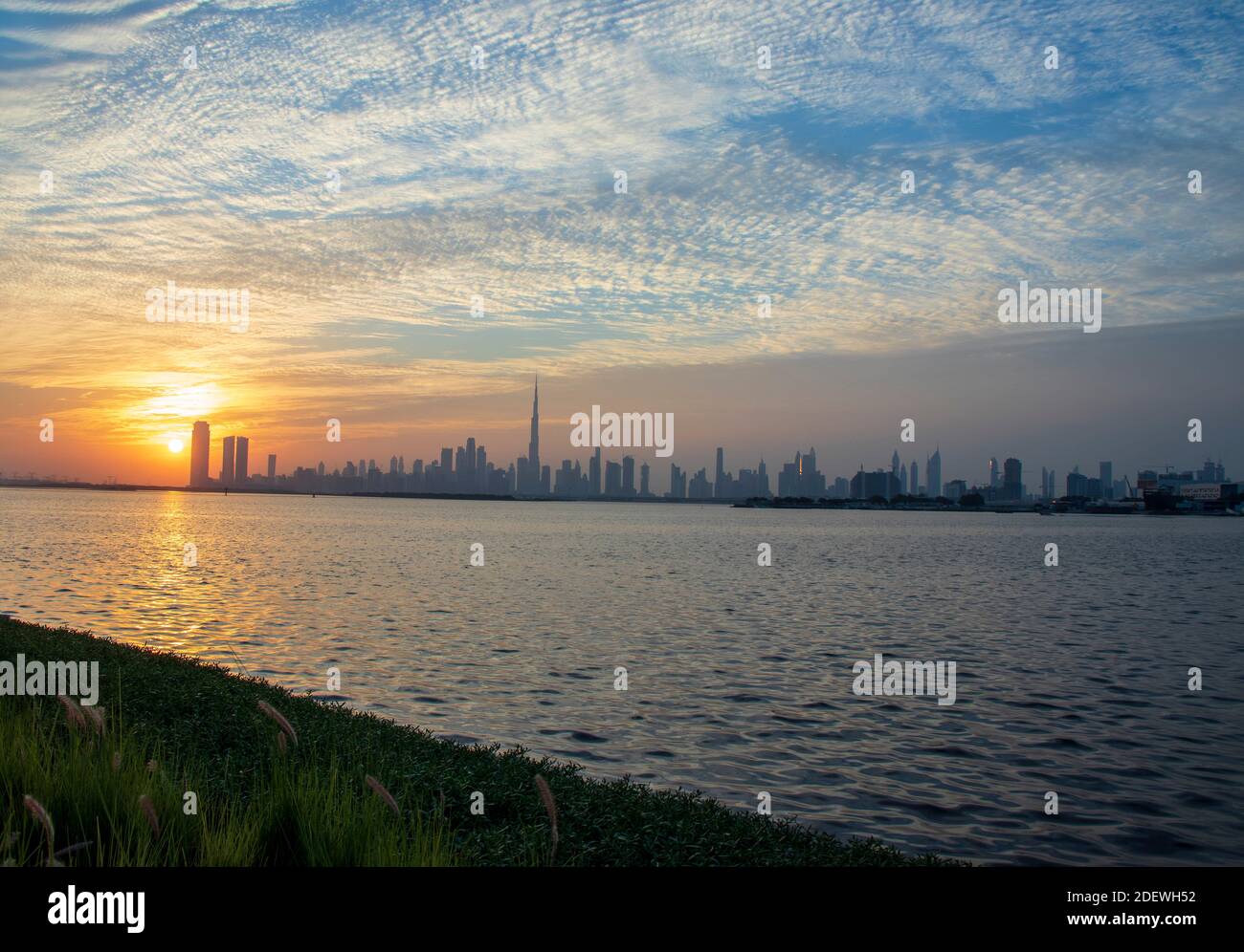 Dramatic sunset over a Dubai city. UAE Stock Photo - Alamy