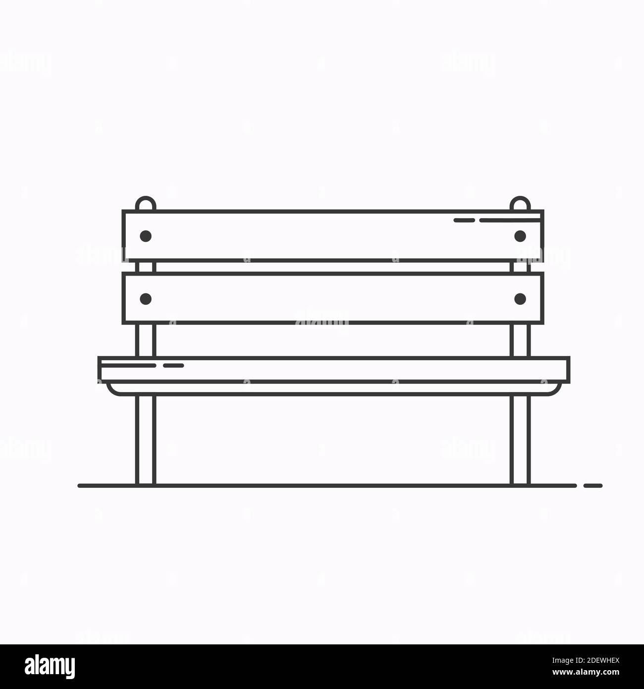Bench outline vector illustration isolated on white background Stock ...