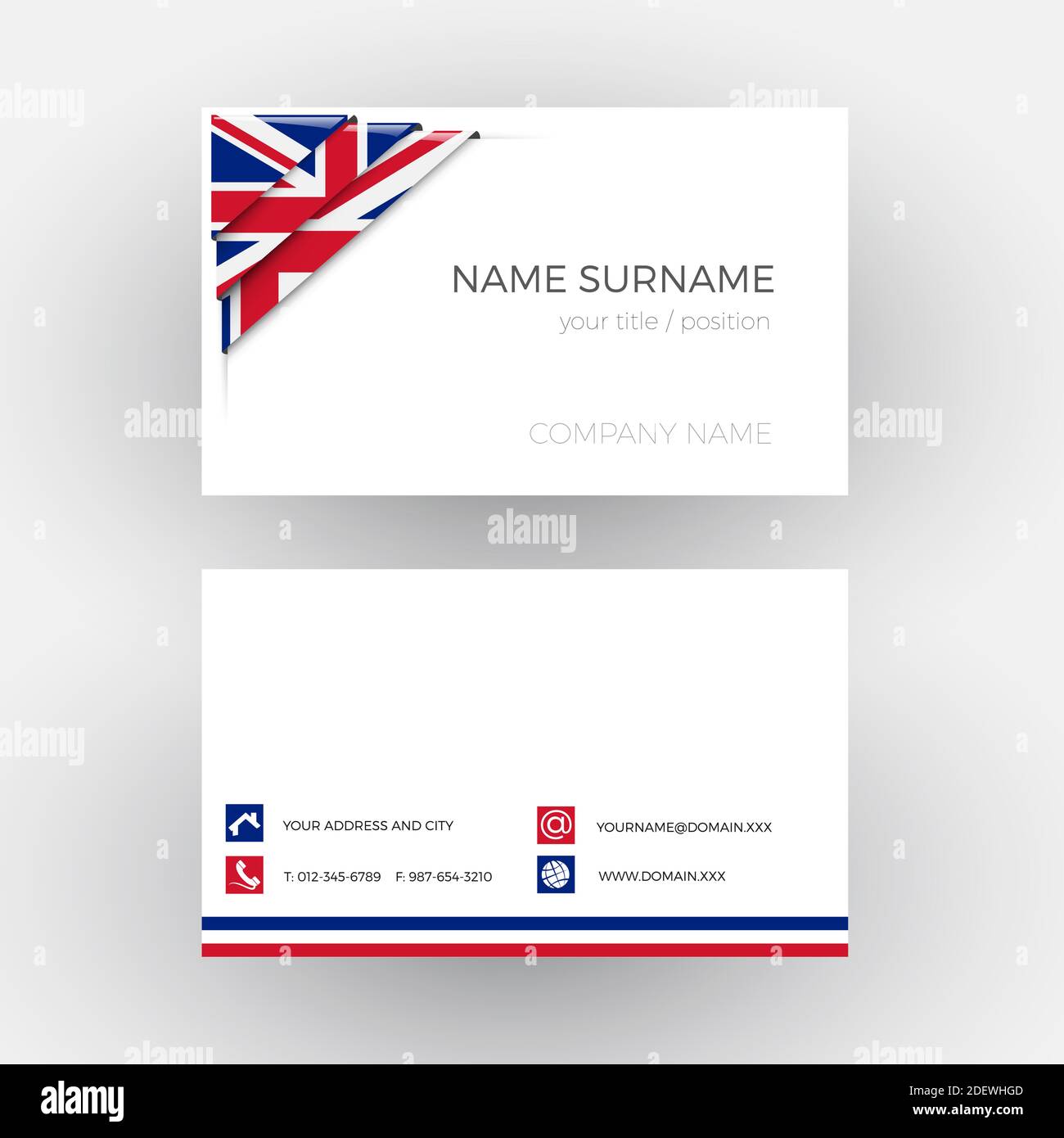 Vector Abstract Corner with British flag. Business card Stock Vector ...