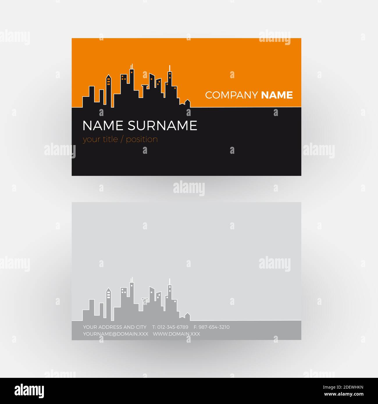 Vector Abstract city and buildings background. Business card Stock ...