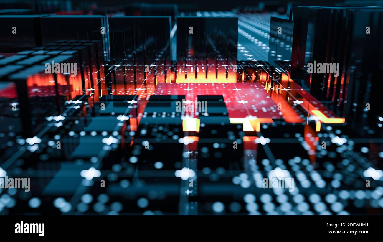 Abstract Central Computer Processors Concept. 3D illustration Stock ...