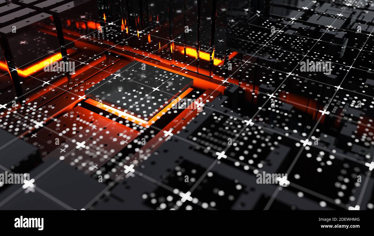Abstract Central Computer Processors Concept. 3D illustration Stock ...