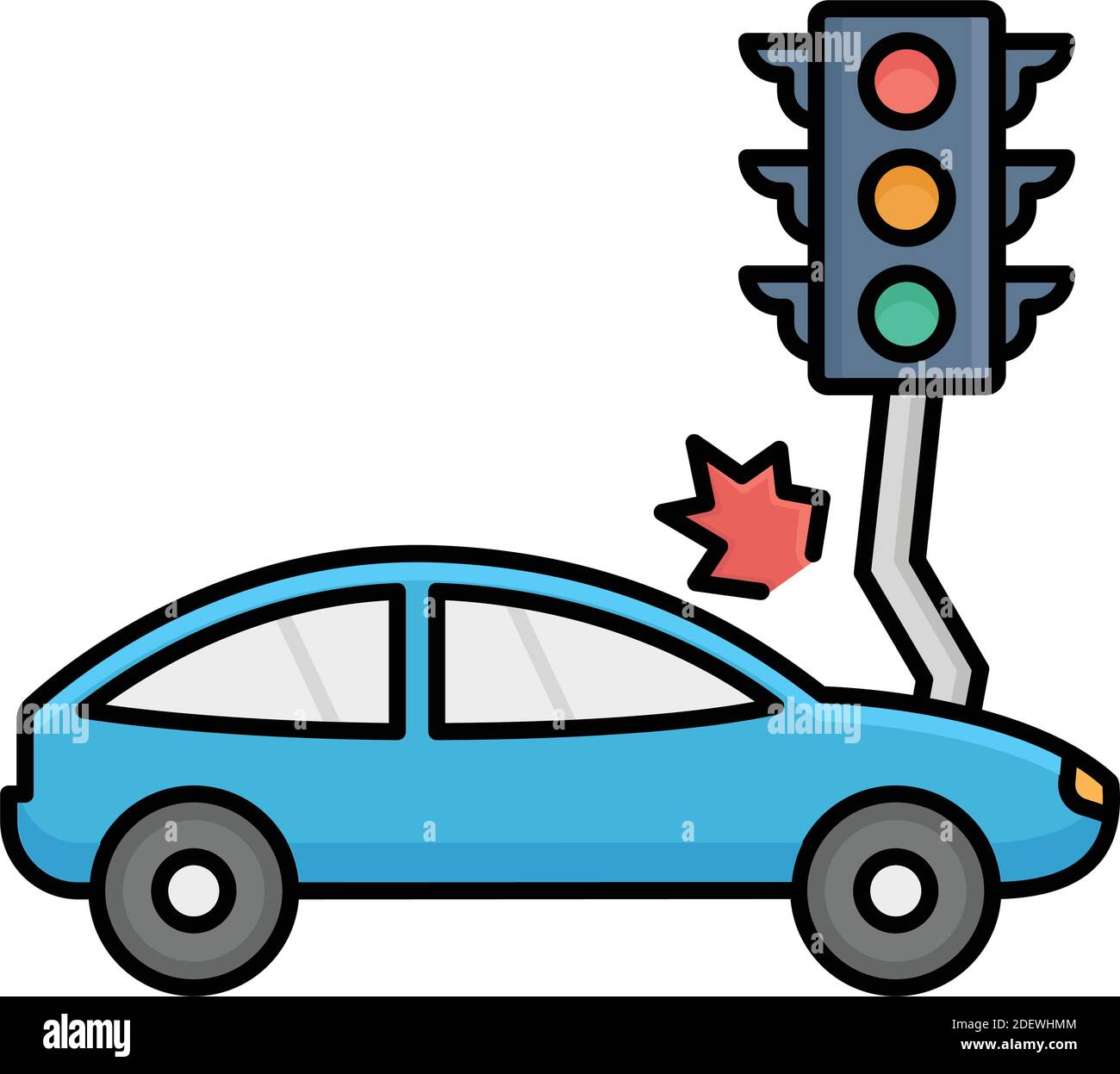 Car collision with traffic signals icon hi-res stock photography and ...