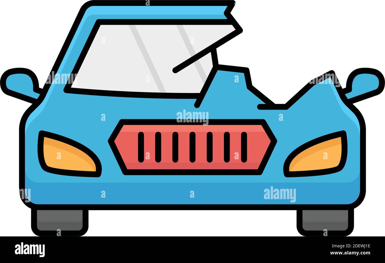 Car side wreck Isolated Vector icon that can be easily modified or ...