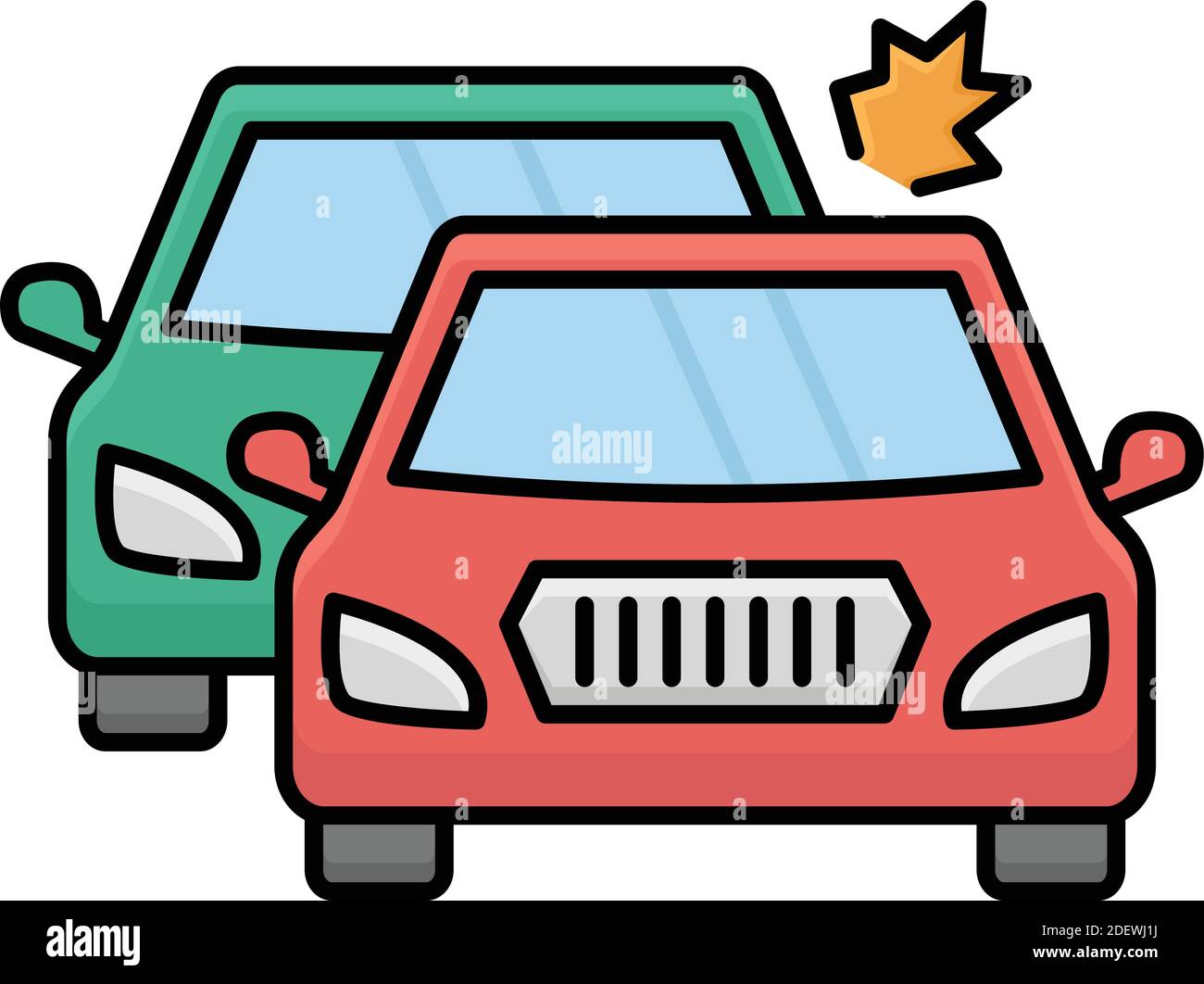Collision two car Stock Vector Images - Alamy