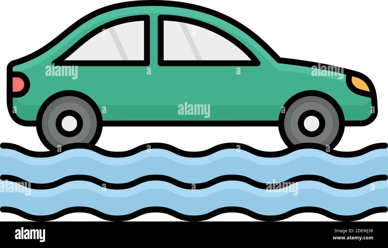 Car Flood Cartoon