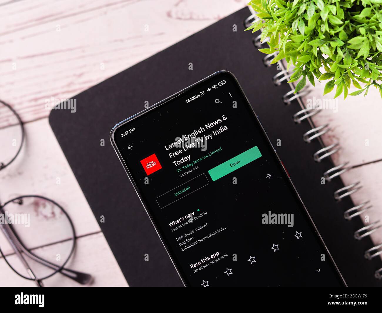 Assam, india - November 29, 2020 : India today logo on phone screen ...