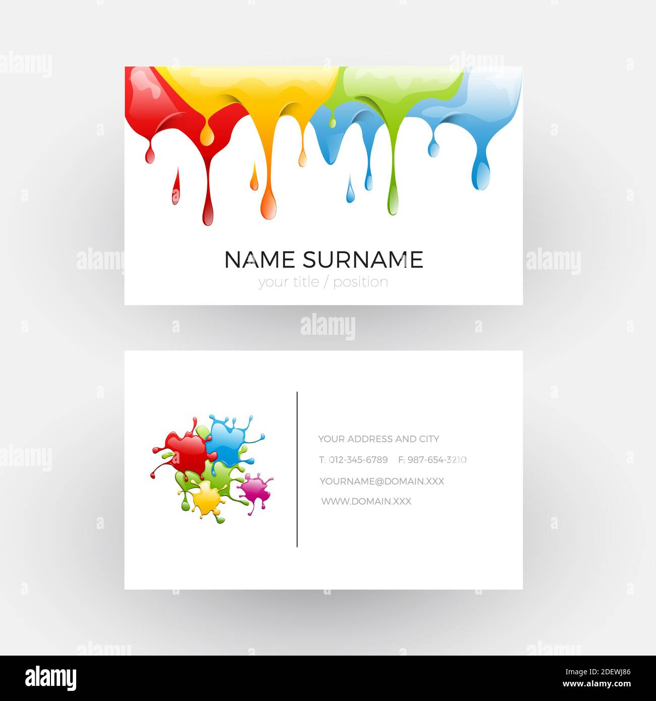 Vector Abstract design, concept of painter. Business card Stock Vector ...