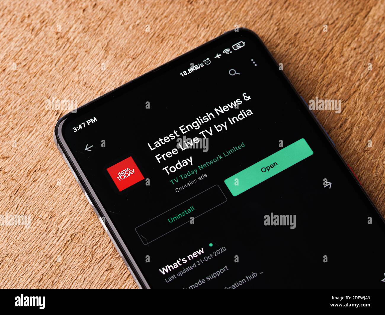 Assam, india - November 29, 2020 : India today logo on phone screen ...