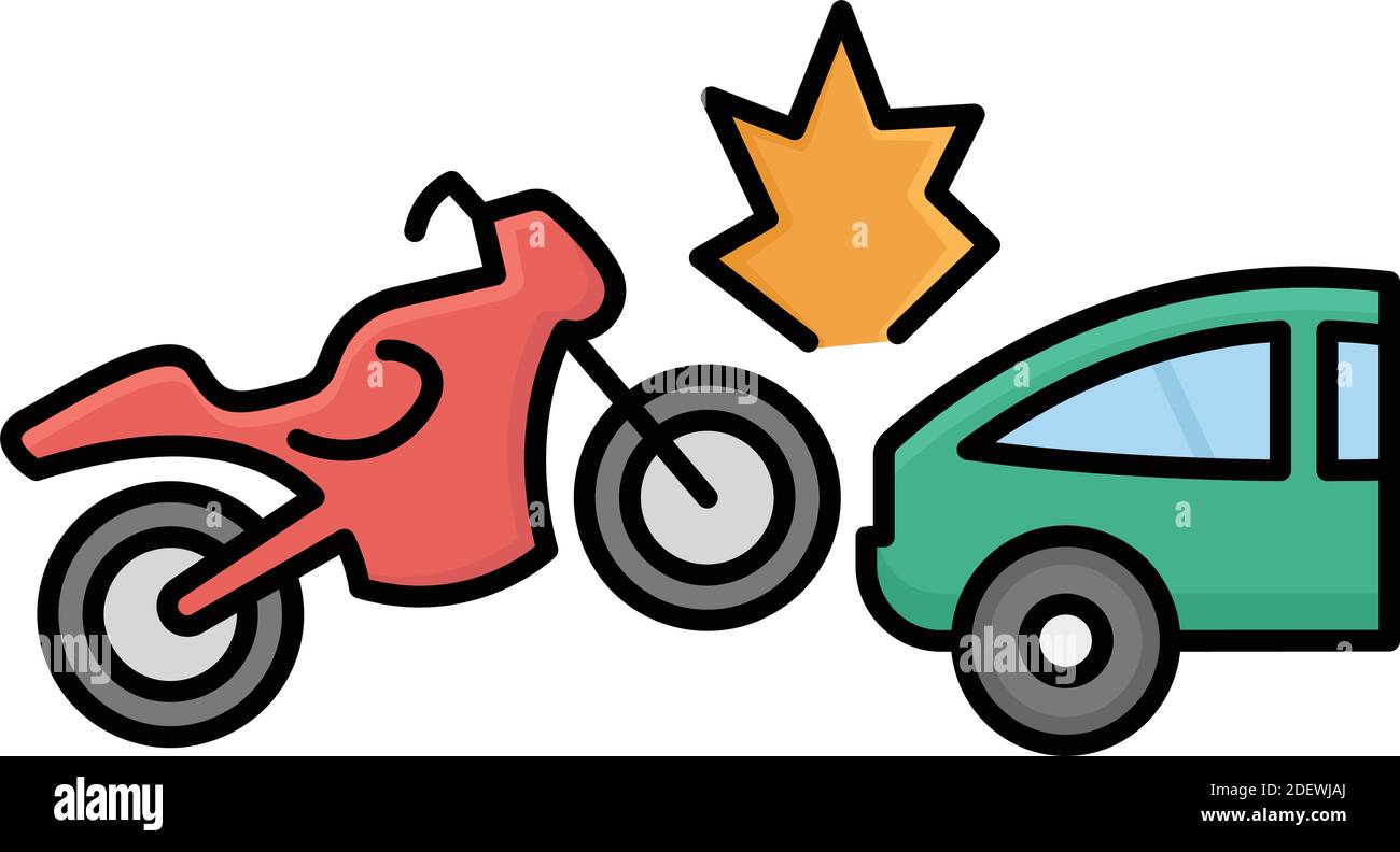 Bike collision with car Isolated Vector icon that can be easily ...