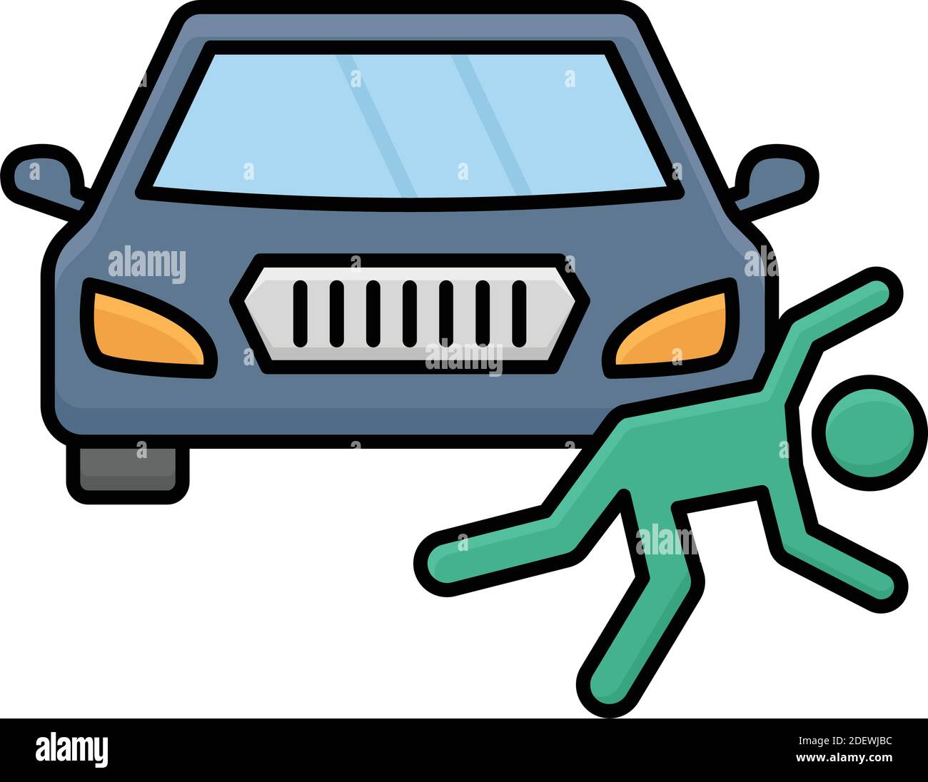 Man collide with car icon Cut Out Stock Images & Pictures - Alamy