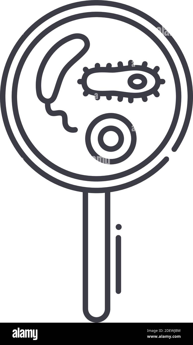 Microbiology icon, linear isolated illustration, thin line vector, web ...