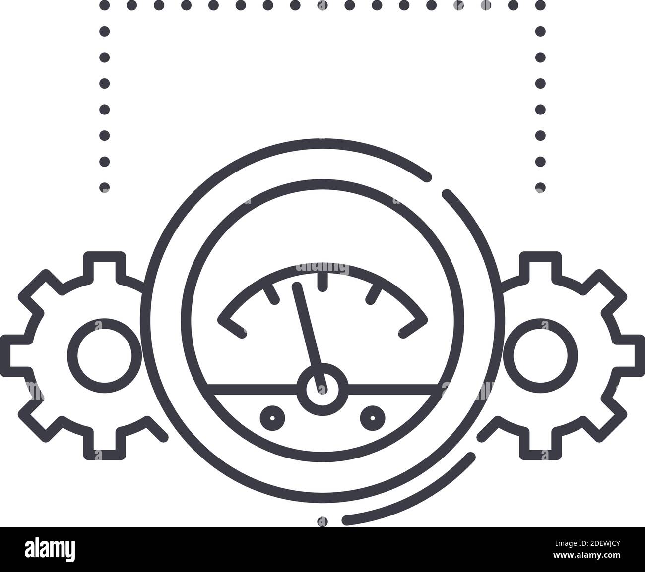 Meter control icon, linear isolated illustration, thin line vector, web ...