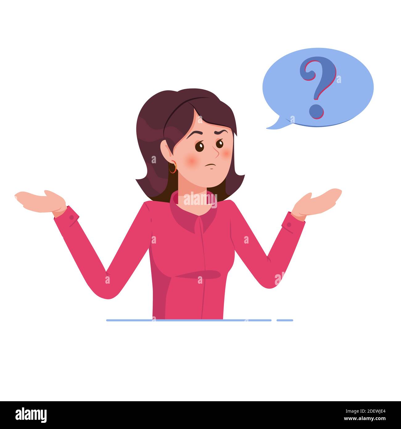 Confused Female Cartoon