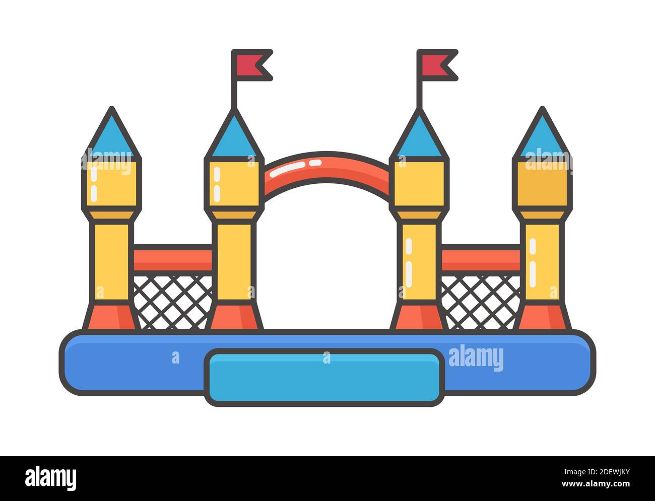 Bouncy inflatable castle. Tower and equipment for child playground ...