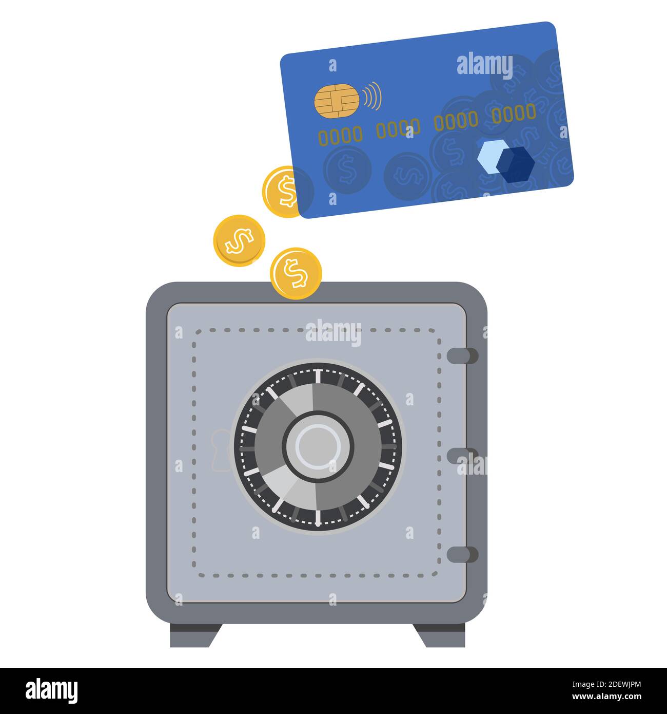Bank safe box. Security cash savings and money protection concept ...