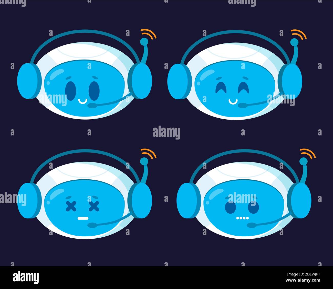 Chatbot icon set. Cute smiling robots. Modern flat style cartoon ... Chatbot icon set. Cute smiling robots. Modern flat style cartoon ...