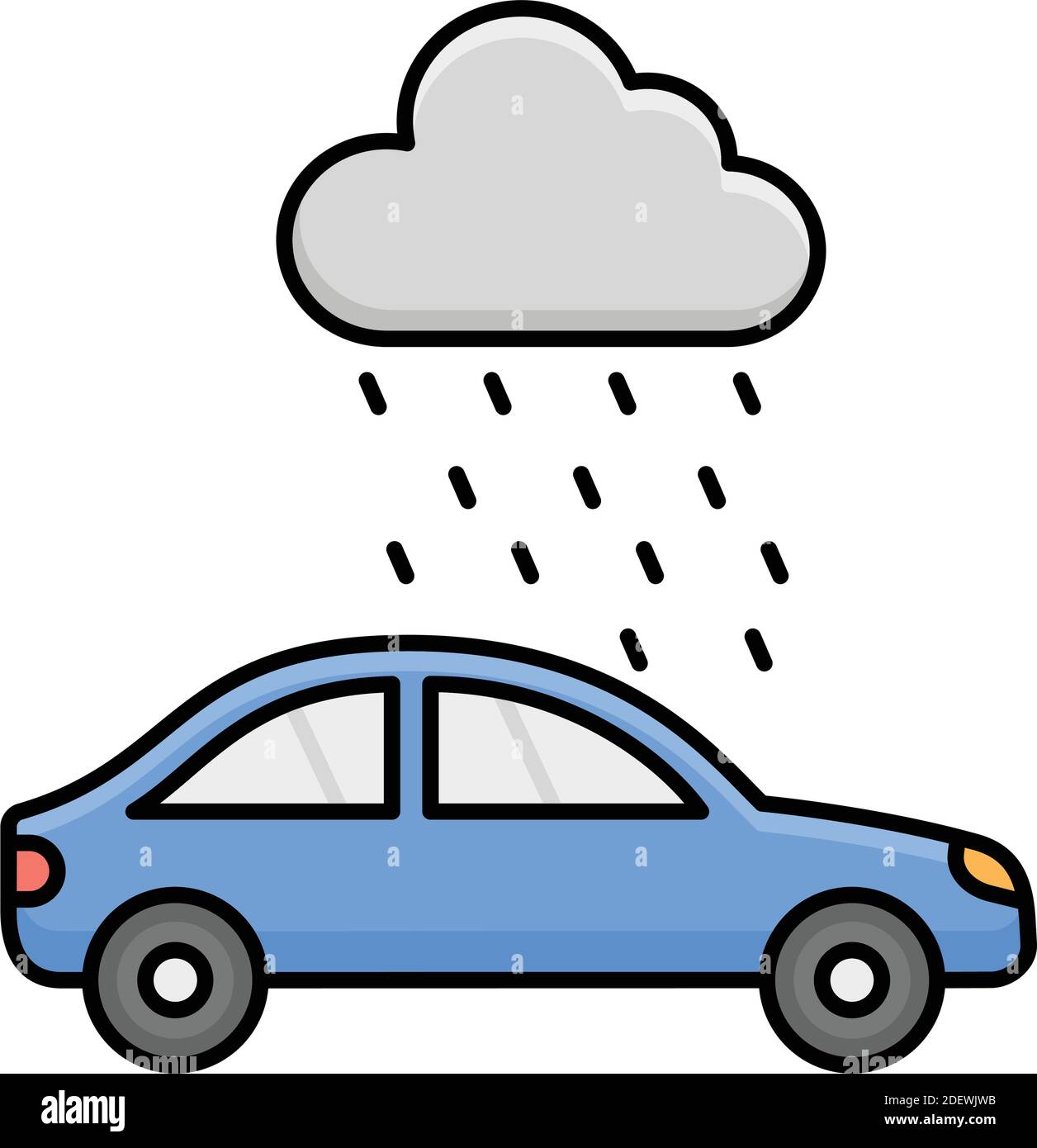 Car in rain Isolated Vector icon that can be easily modified or edited ...
