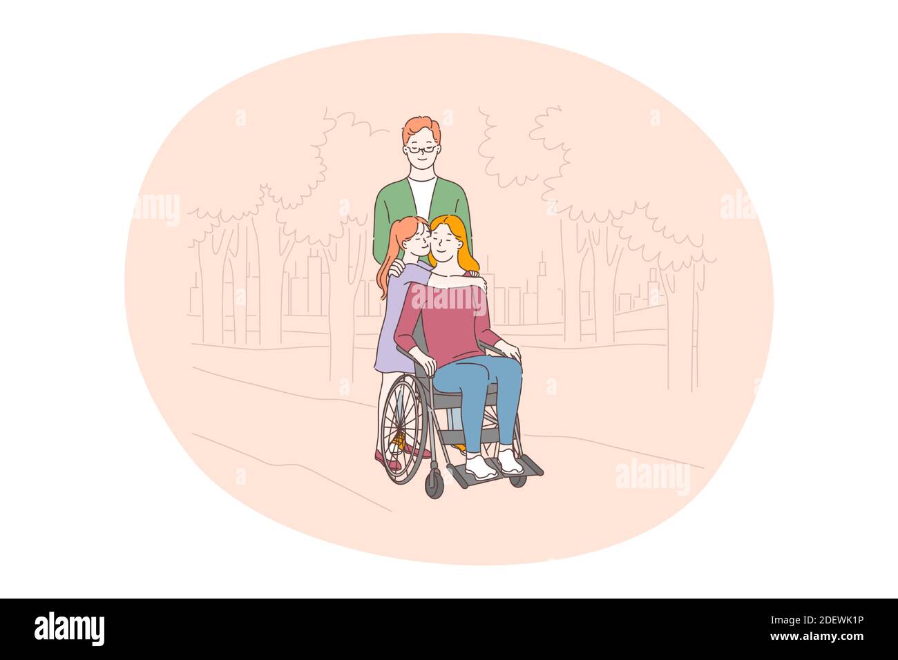 Disabled people on wheelchair living happy active lifestyle concept ...