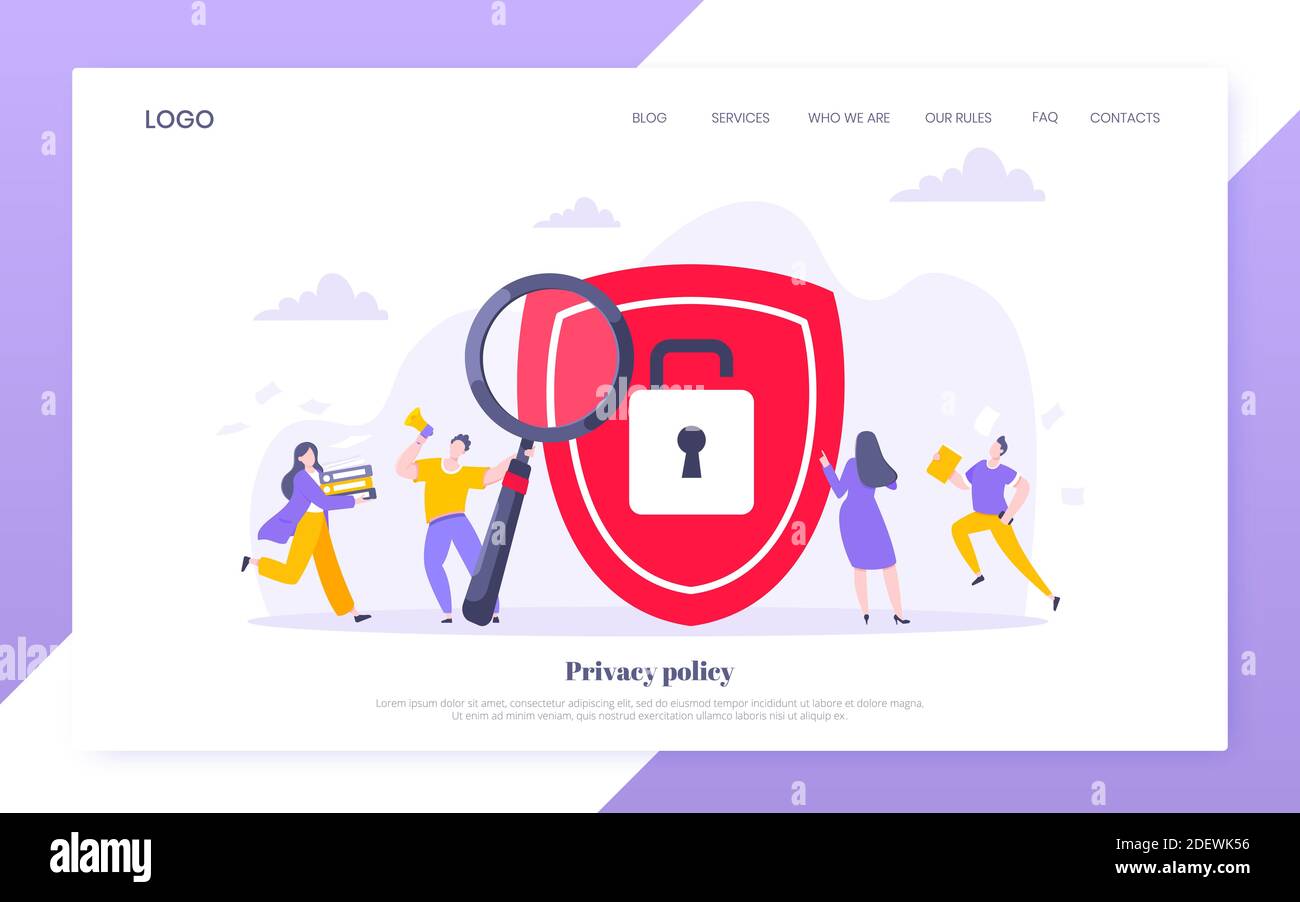 Privacy policy personal data protection business concept Stock Vector ...