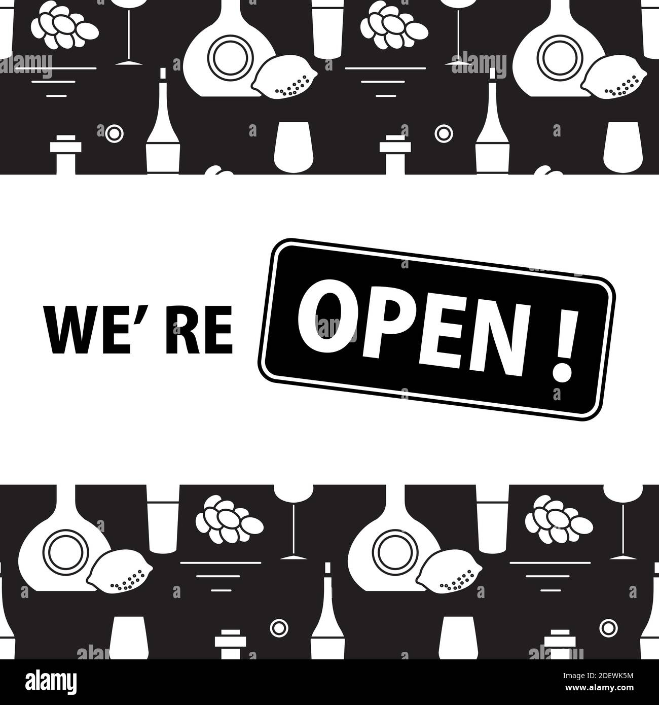 Vector illustration Reopening of liquor store alcohol shop bar after ...