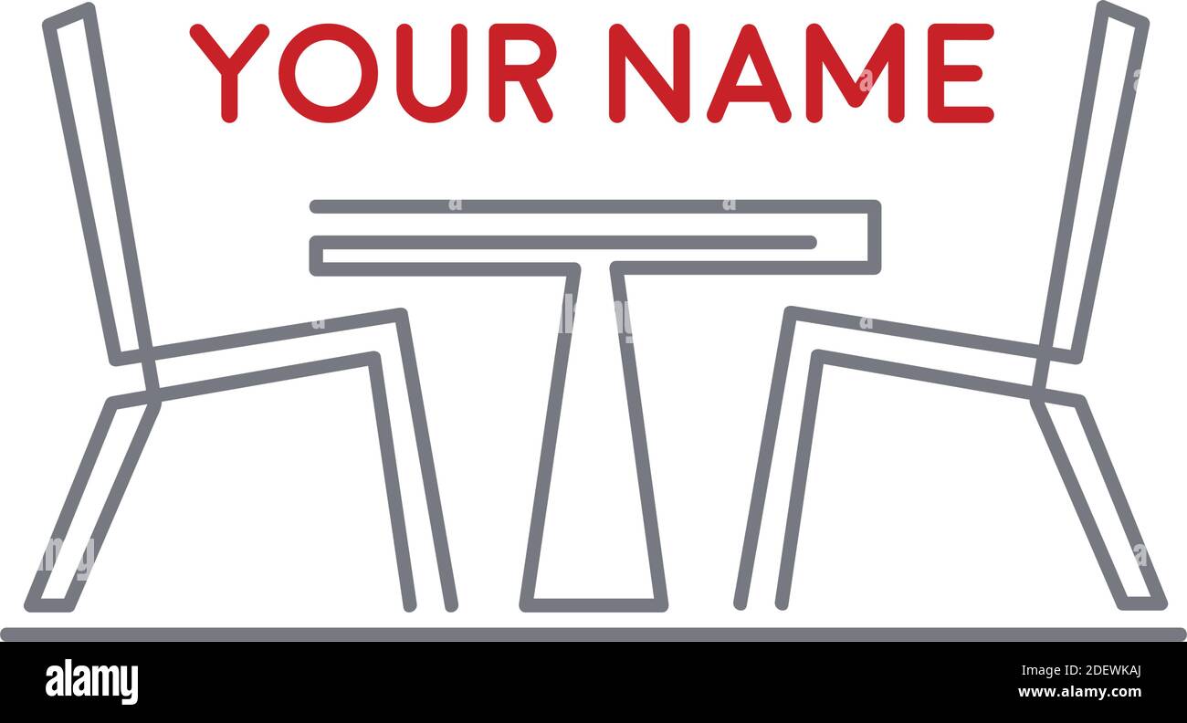 Vector sign stylized chairs and table. Bar and restaurant concept Stock ...