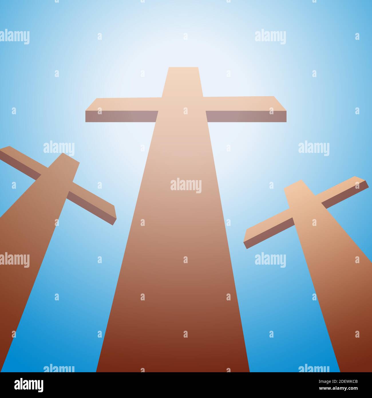 Vector three crosses. Christ passion and Easter Background Stock Vector ...