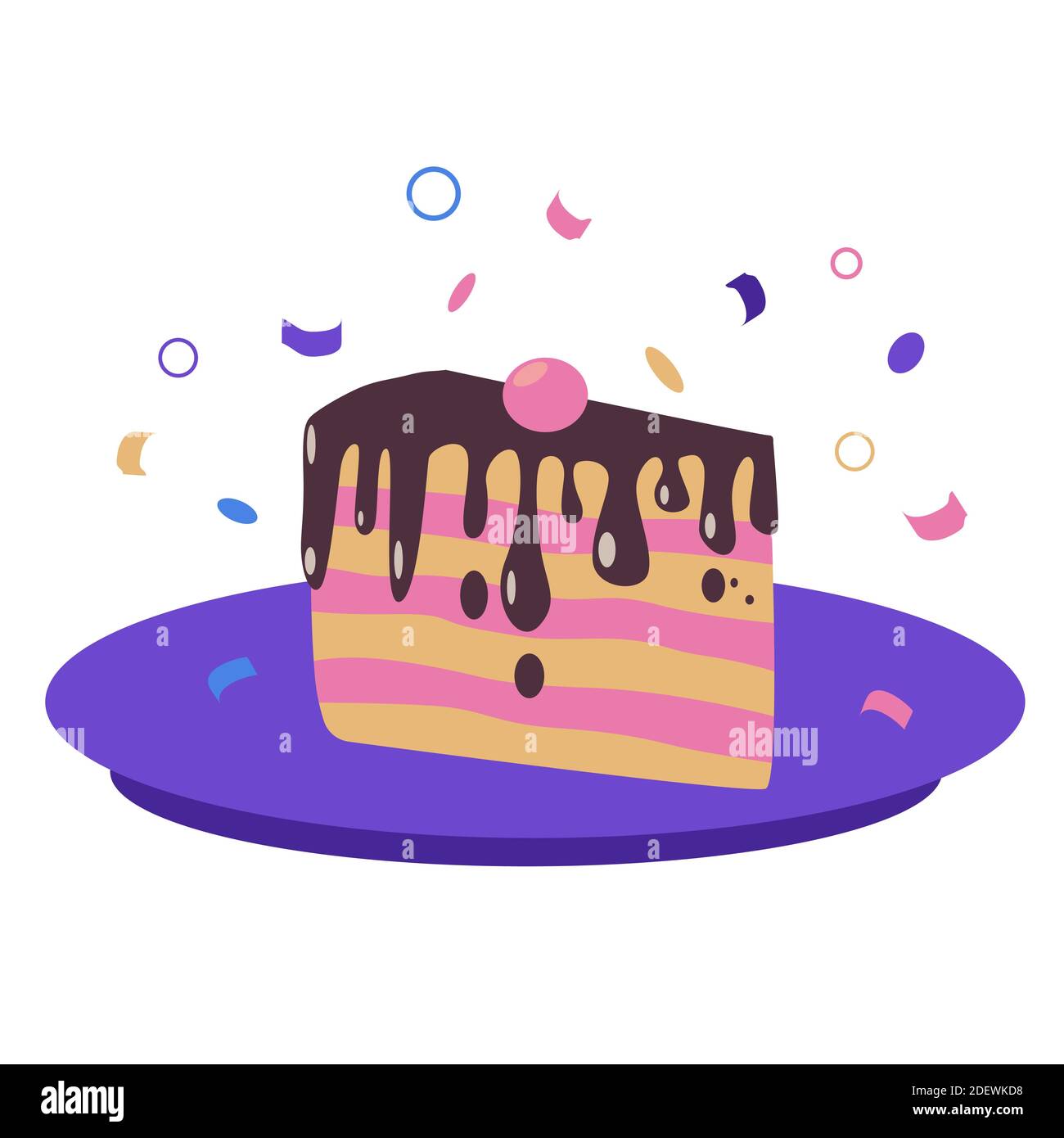 Clip Art Cake Slice On Plate