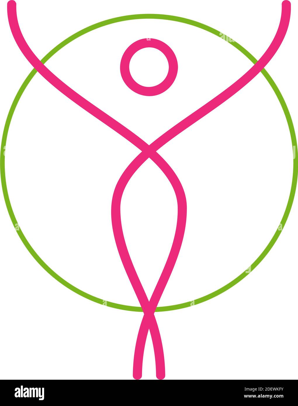 Vector sign pink dancer. Stylized woman inside a circle Stock Vector ...