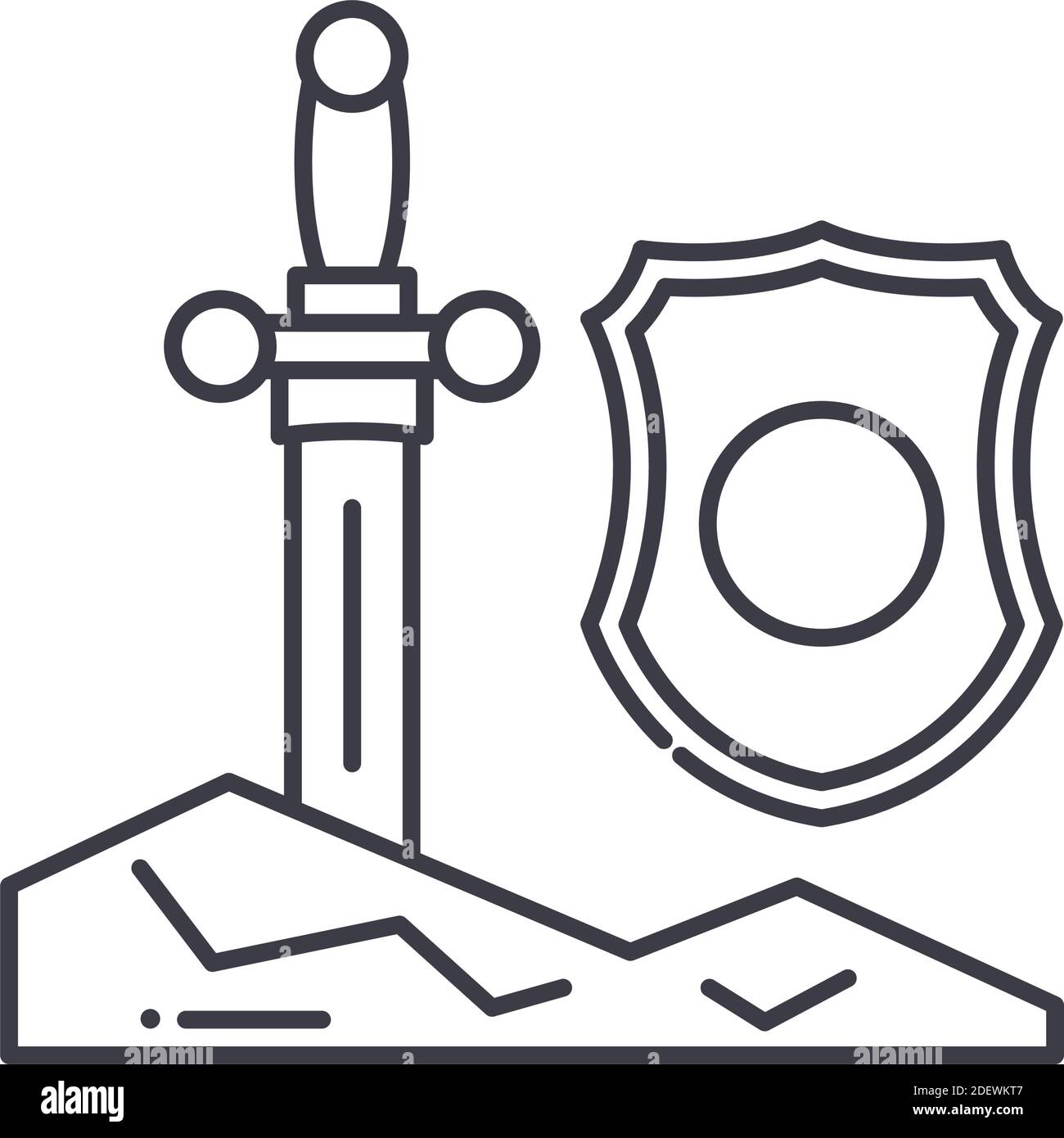 Medieval war icon, linear isolated illustration, thin line vector, web ...