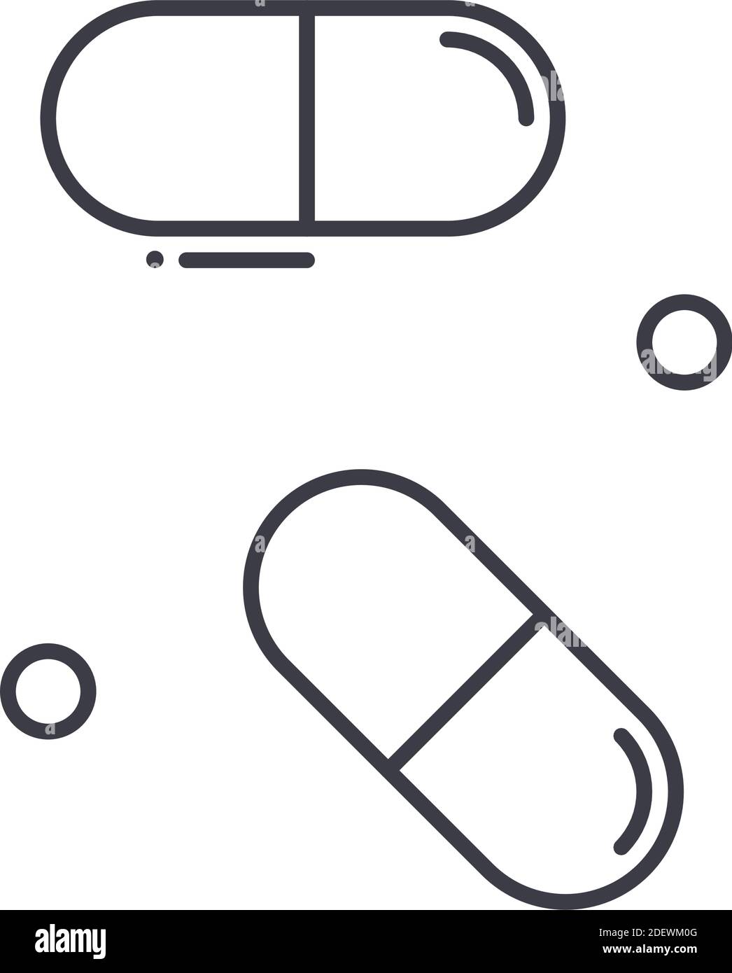 Medication icon, linear isolated illustration, thin line vector, web ...