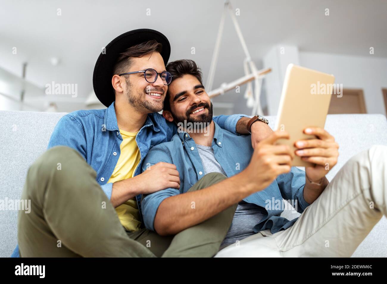 Portrait handsome gay male couple hi-res stock photography and images ...