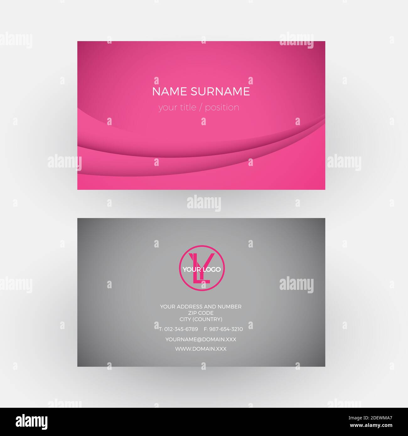 Vector abstract pink background. Business card Stock Vector Image & Art ...